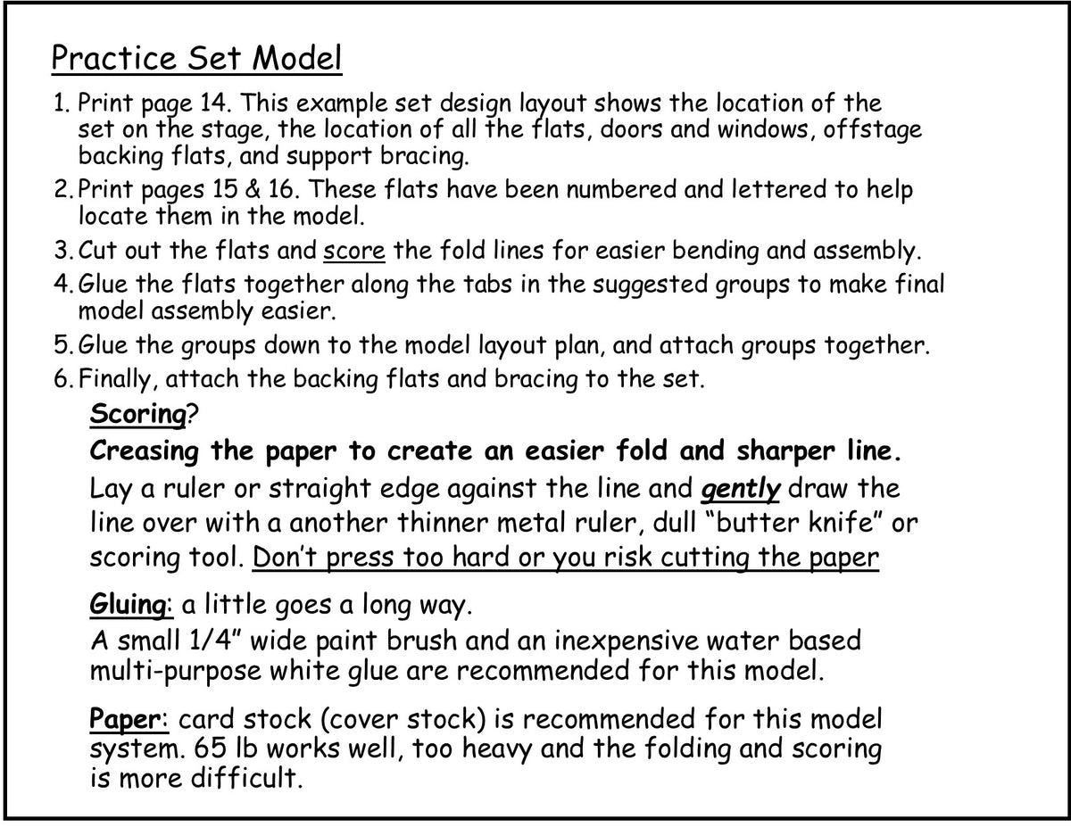 Intro to Set Design- Build A Set - Student Edition-1/4" Scale – printamodel